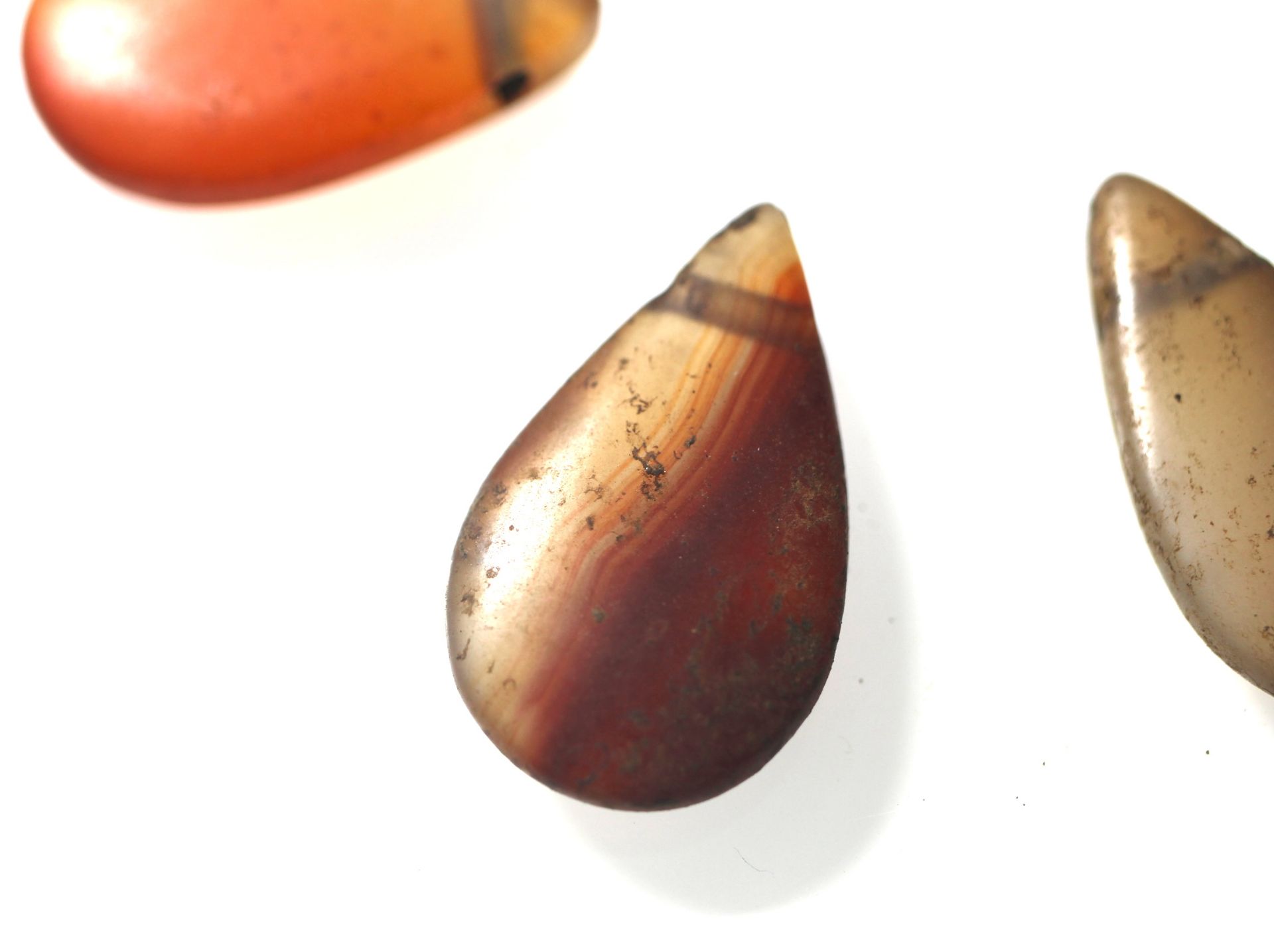 ANCIENT EGYPT. NEW KINGDOM STONE TEAR DROP SHAPED BEADS . 1250 B.C
