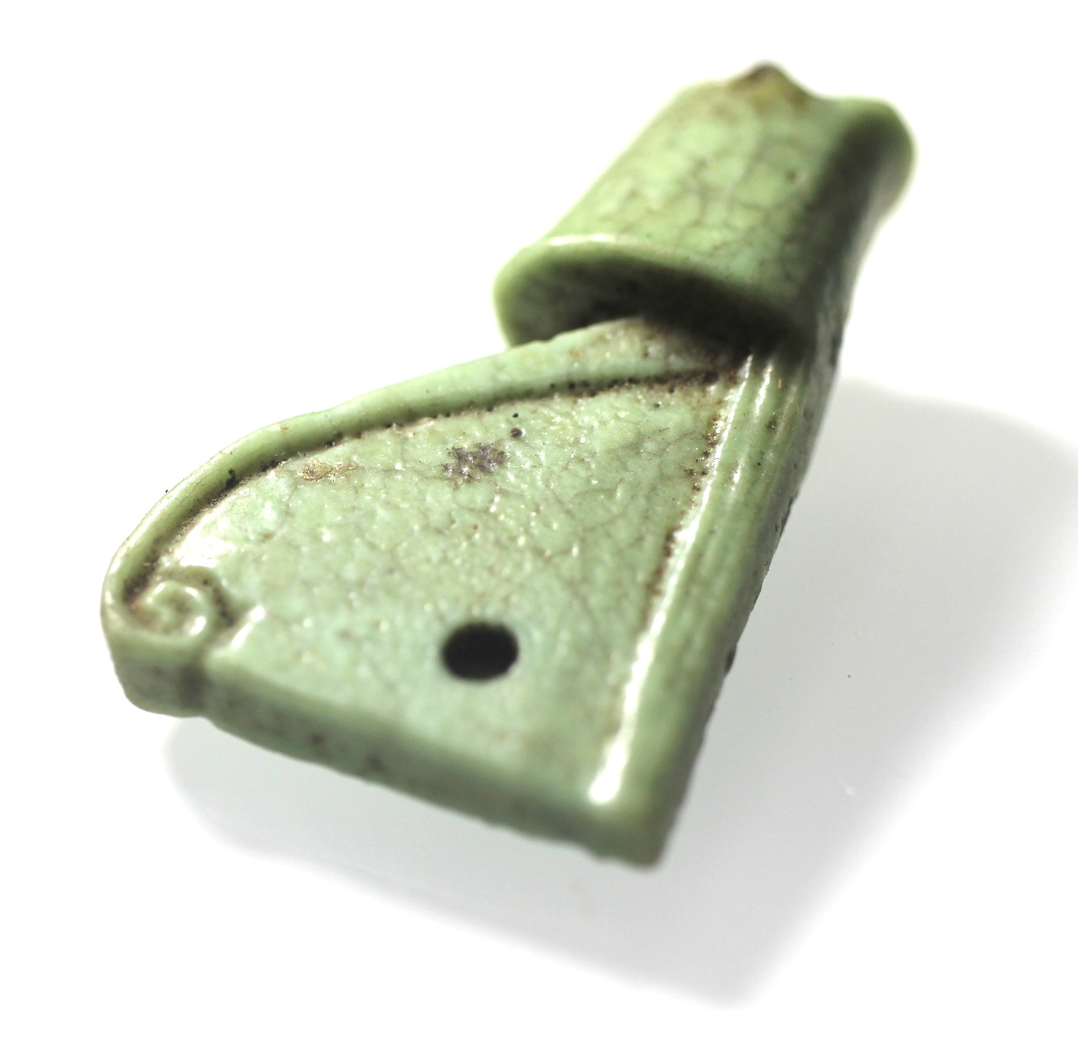ANCIENT EGYPT, NICE FAIENCE CROWN OF LOWER EGYPT AMULET . 600 - 300 B.C