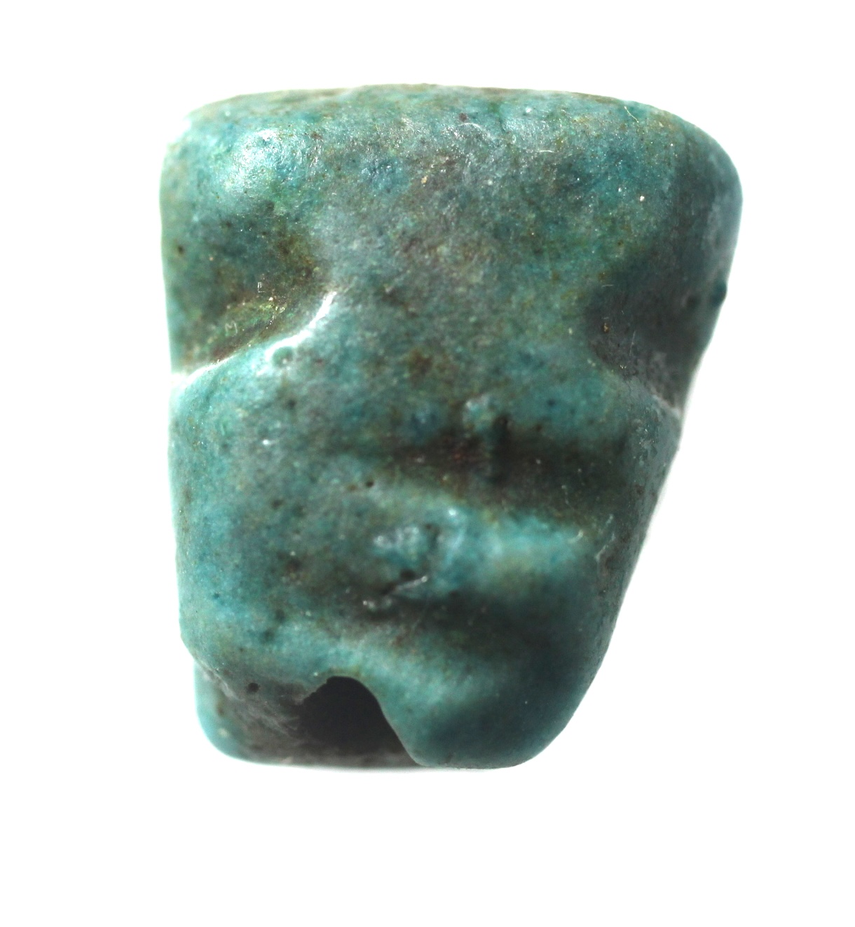 ANCIENT EGYPT. FAIENCE LION HEAD AMULET 600 - 300 B.C