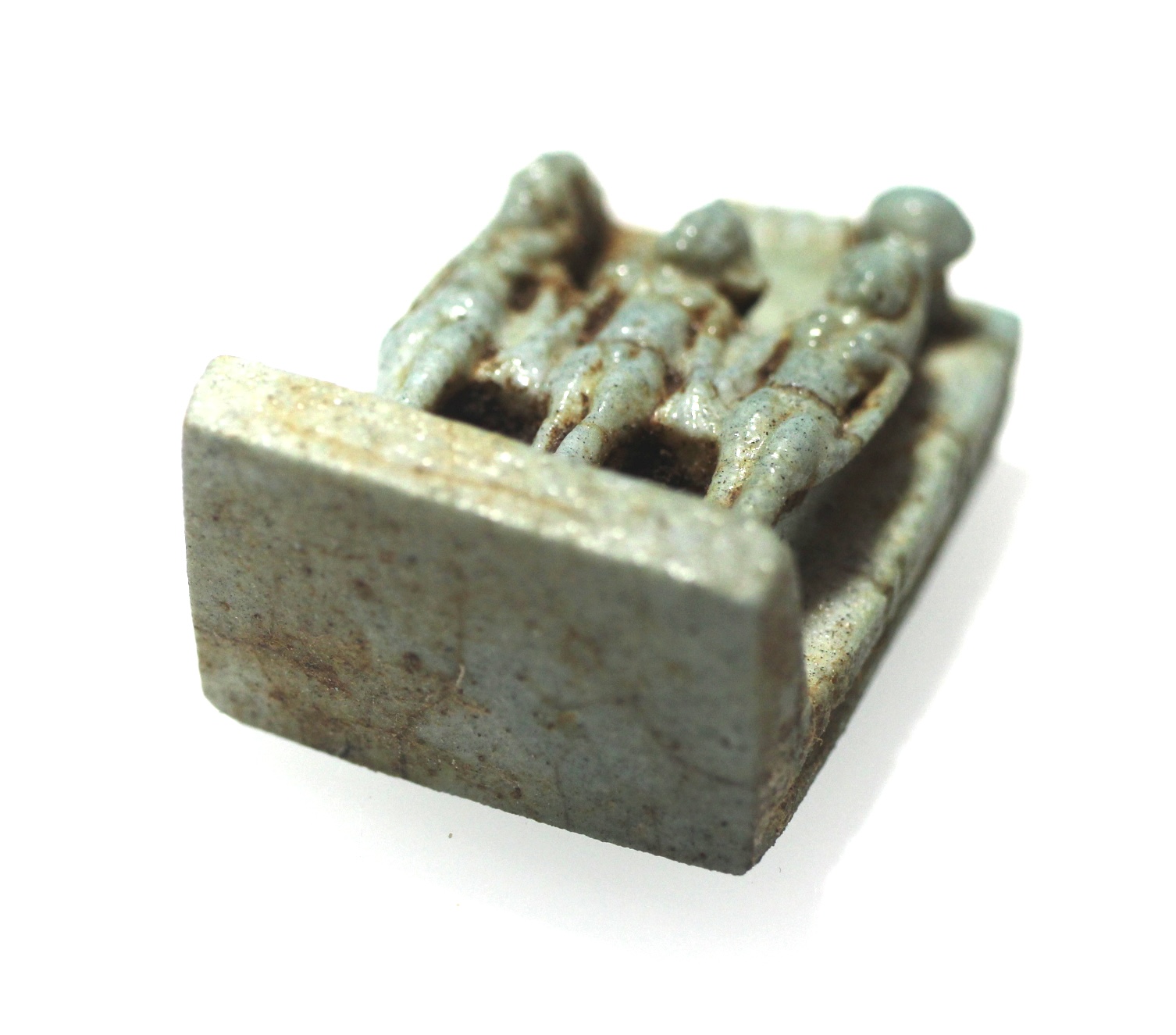 Acropolo. ANCIENT EGYPT. FAIENCE TRIAD AMULET. LARGE. 600-300 B.C