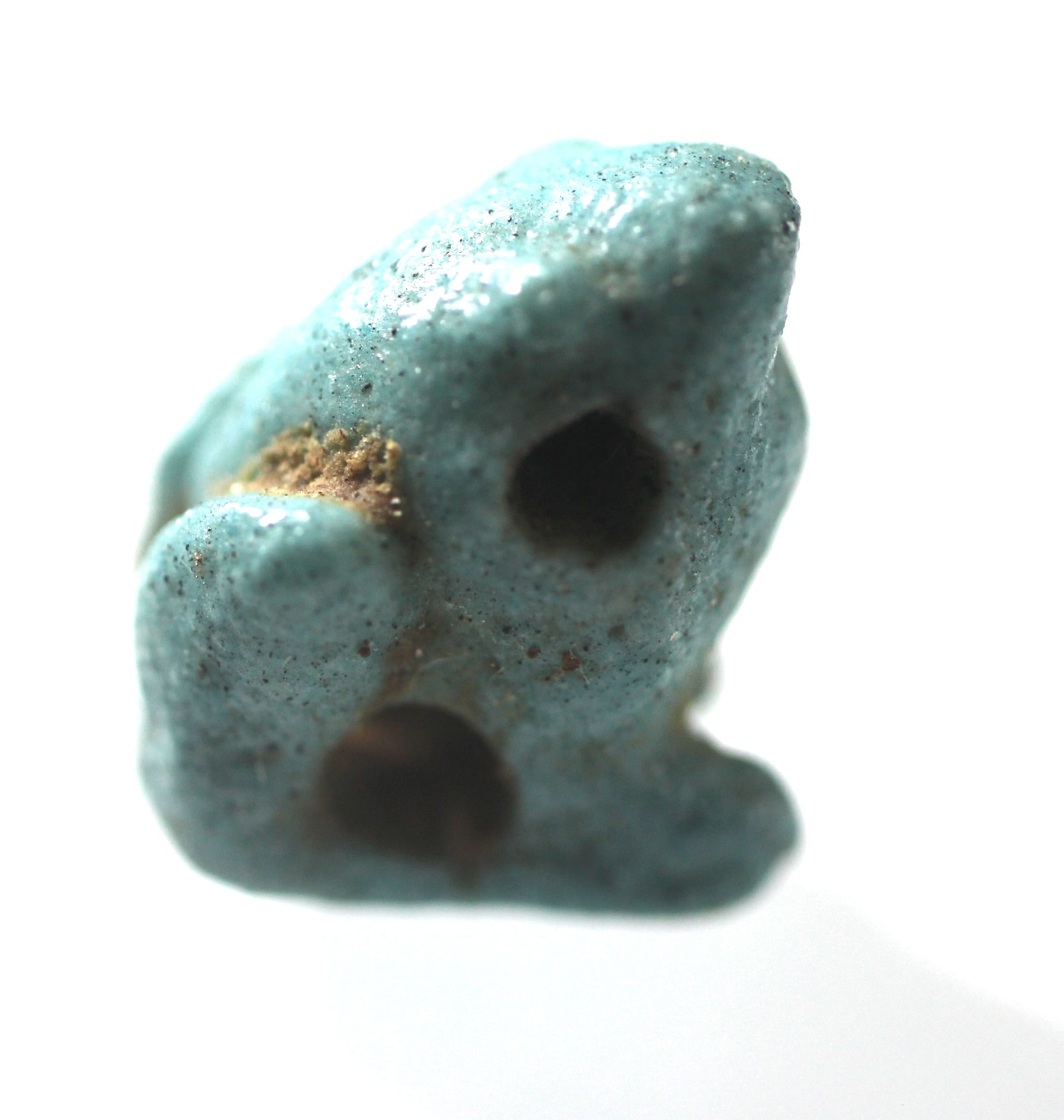 ANCIENT EGYPT. FAIENCE FROG AMULET. 600 - 300 B.C