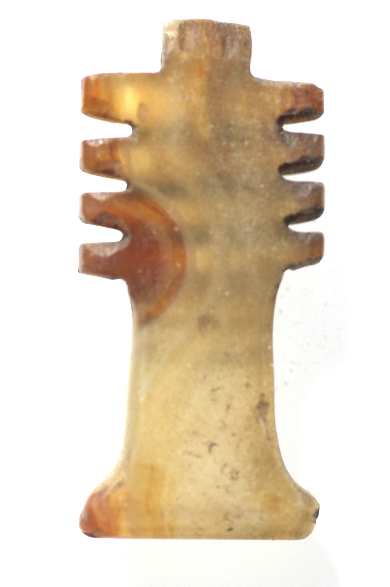 ANCIENT EGYPT. CARNELIAN STONE DJED PILLAR AMULET . 1250 B.C