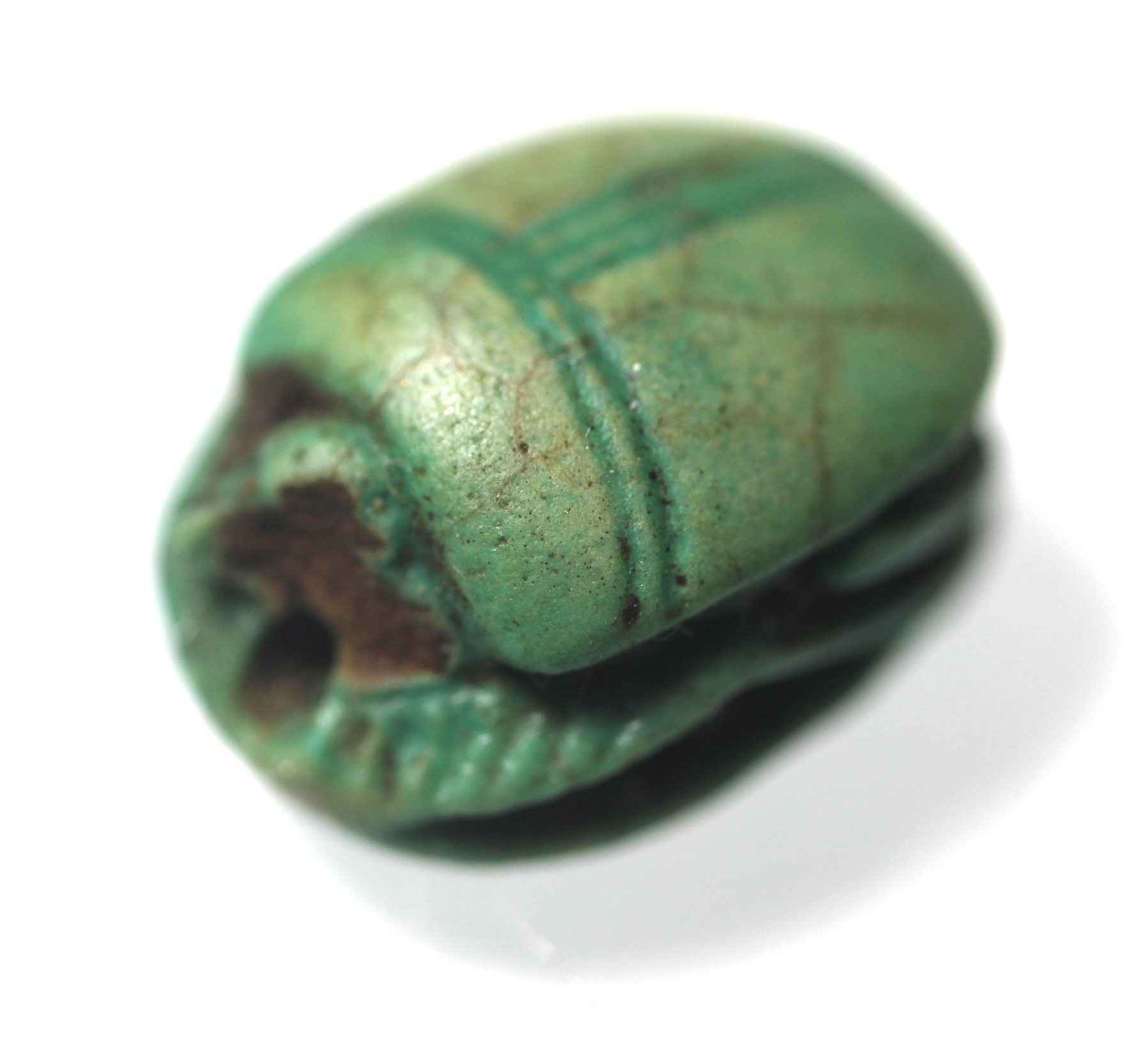 ANCIENT EGYPT. FAIENCE SCARAB. NEW KINGDOM . 1400 - 1200 B.C
