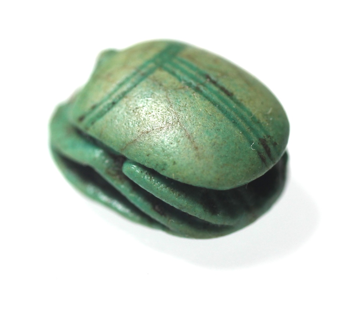 ANCIENT EGYPT. FAIENCE SCARAB. NEW KINGDOM . 1400 - 1200 B.C