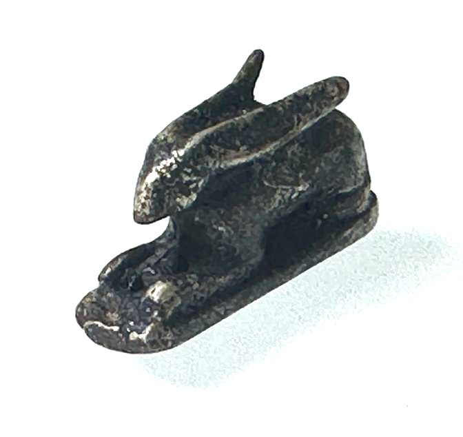 ANCIENT EGYPT. SILVER HARE AMULET. 1250 B.C