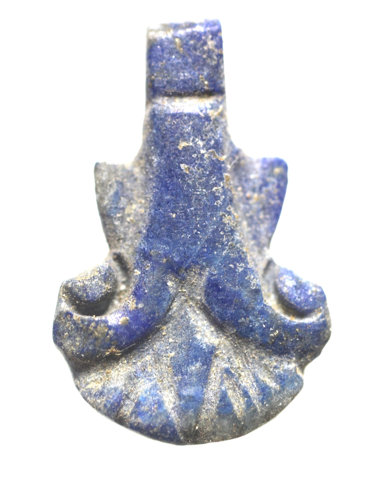 ANCIENT EGYPT. LAPIS LAZULI LOTUS PETAL AMULET. 1250 B.C NEW KINGDOM