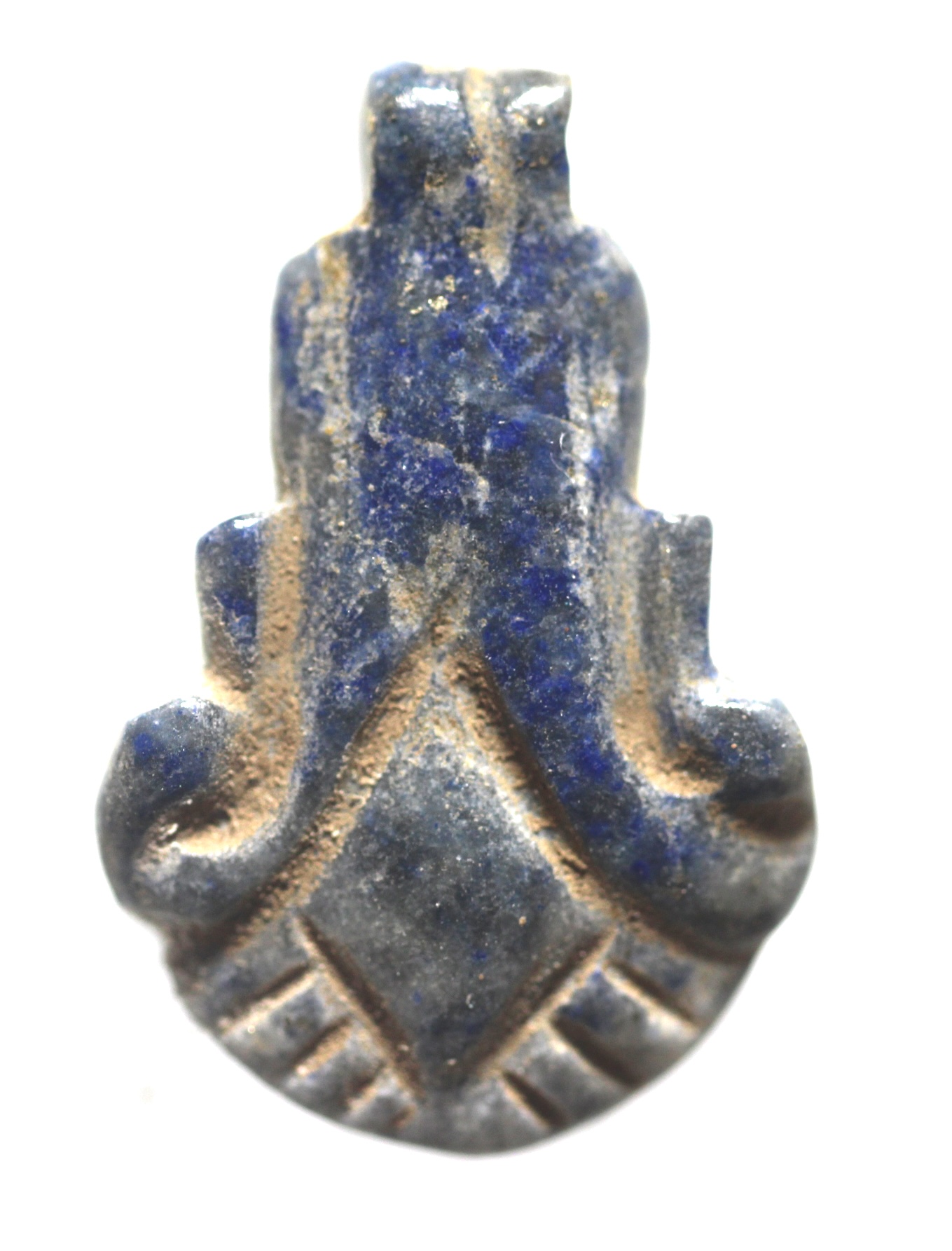 ANCIENT EGYPT. LAPIS LAZULI LOTUS PETAL AMULET. 1250 B.C NEW KINGDOM