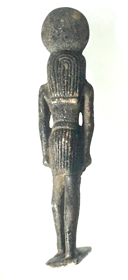ANCIENT EGYPT. SILVER STATUE OF HORUS. 1250 B.C . NEW KINGDOM