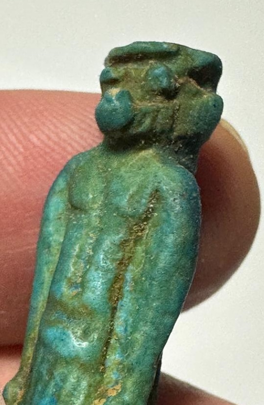 ANCIENT EGYPT- FAIENCE VERVET MONKEY AMULET. 600 - 300 B.C