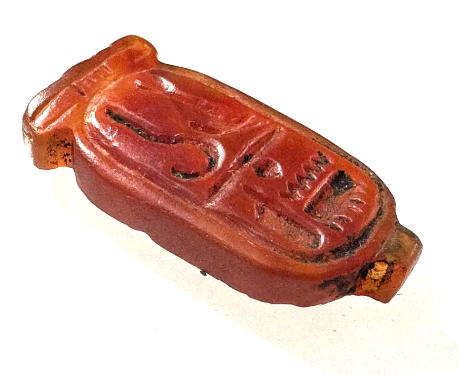 ANCIENT EGYPT. CARNELIAN STONE CARTOUCHE AMULET / PENDANT. WITH Amenhotep