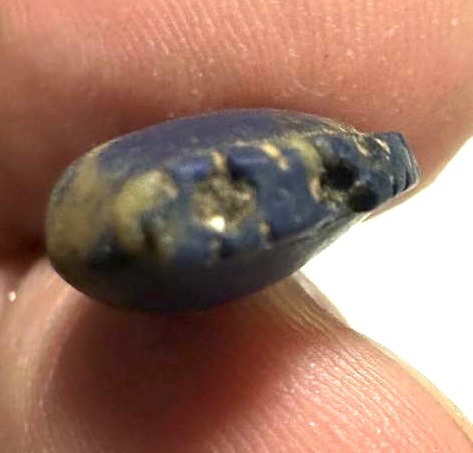 ANCIENT EGYPT. LAPIS LAZULI SEA SHELL AMULET. 1250 B.C NEW KINGDOM